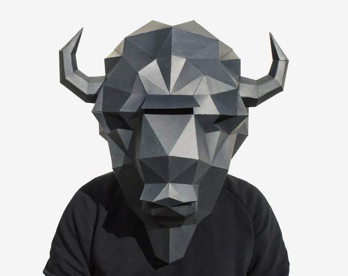 Buffalo Printable Mask Bison Mask Printable Animal Mask Halloween Party ...