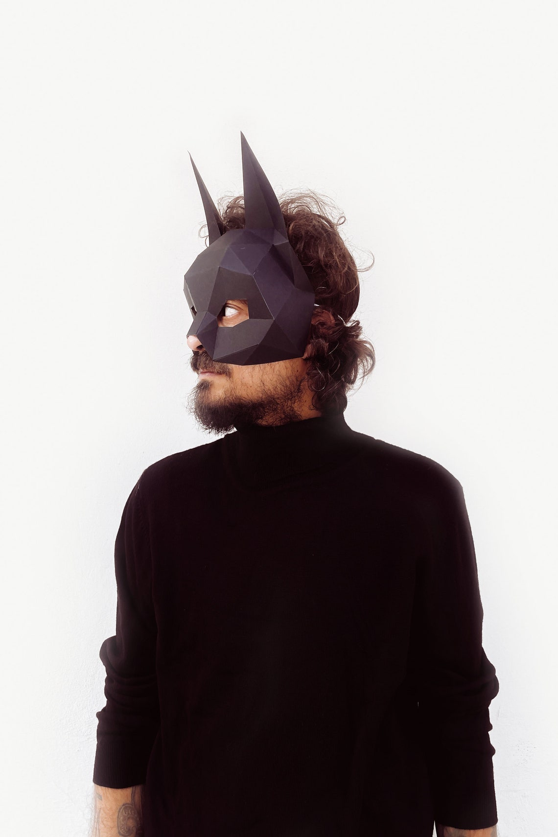 Doberman Dog Half Mask Low Poly Paper Craft Template - Etsy