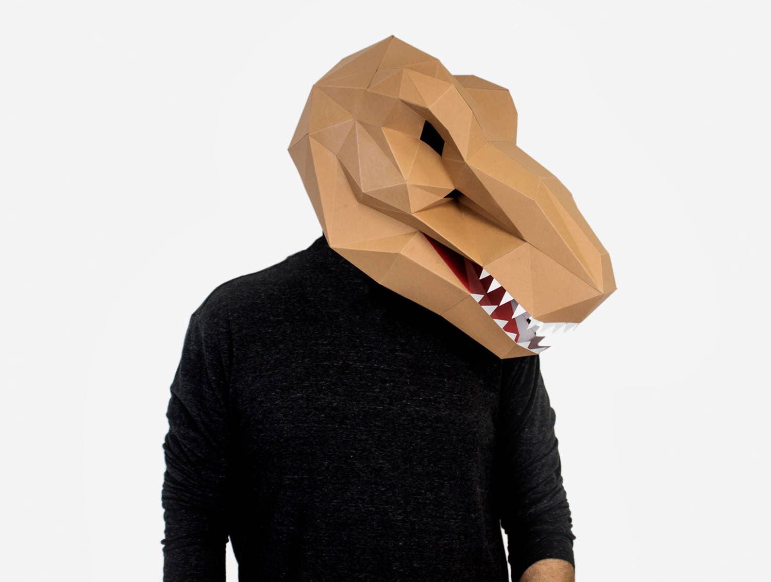 Dinosaur Mask, Halloween Mask, 3D Paper Craft Template, T-rex Mask ...