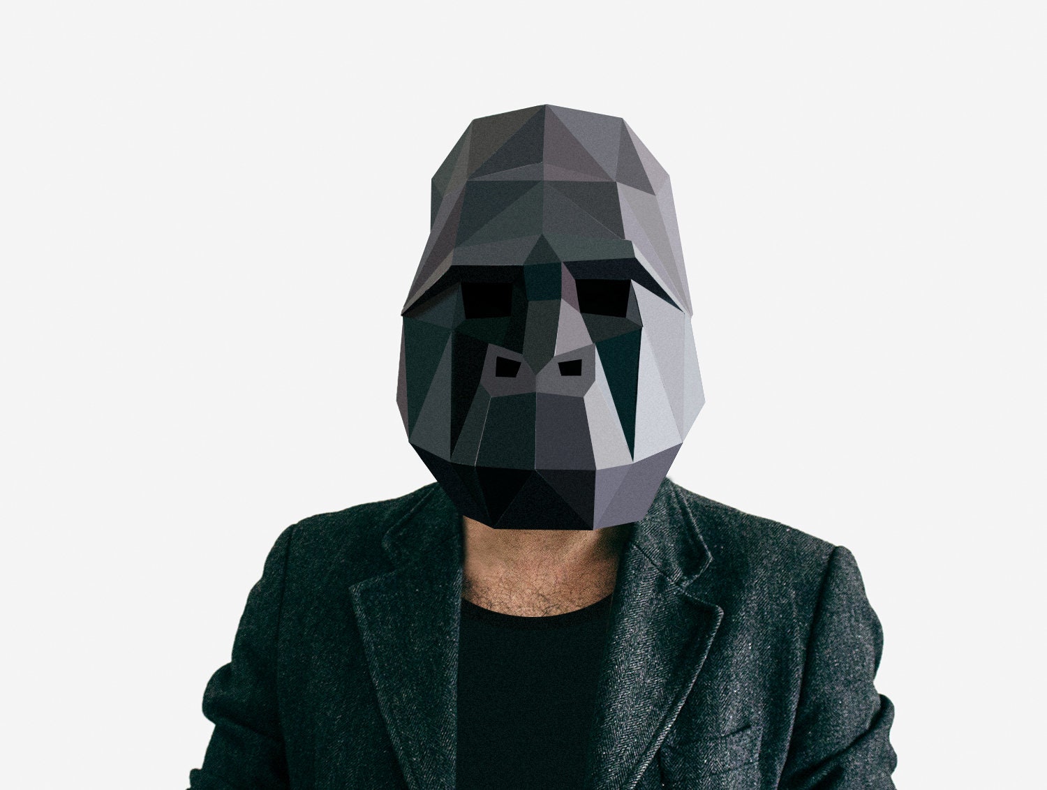 Gorilla Mask, Paper Mask, Animal Mask, DIY Printable Animal Head ...