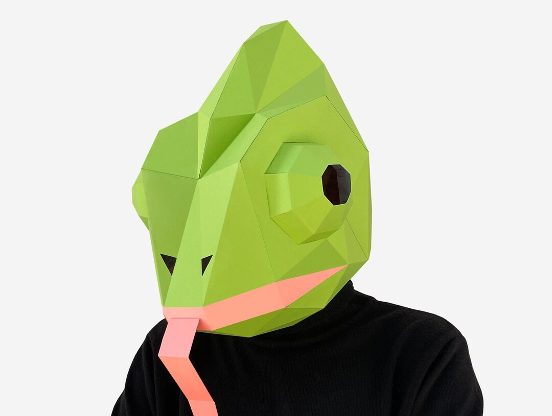 Chameleon Mask Template, Paper Craft, DIY Printable Mask, Instant Pdf ...