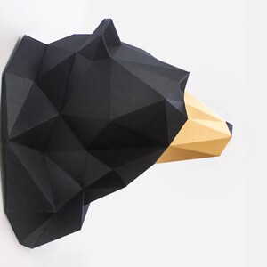 Bear Papercraft, 3D Paper Craft, Bear Sculpture, DIY 3D Wallart, Low ...