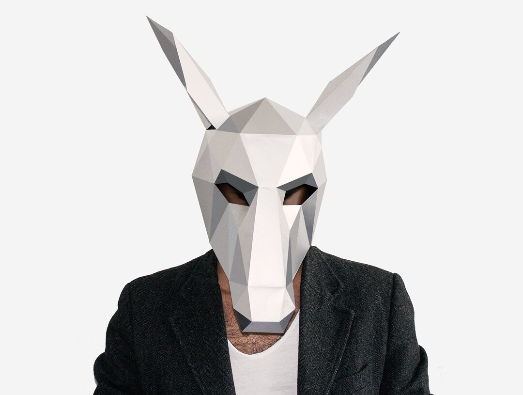 DIY Donkey Mask, Low Poly Paper Craft Template, DIY Printable Mask ...