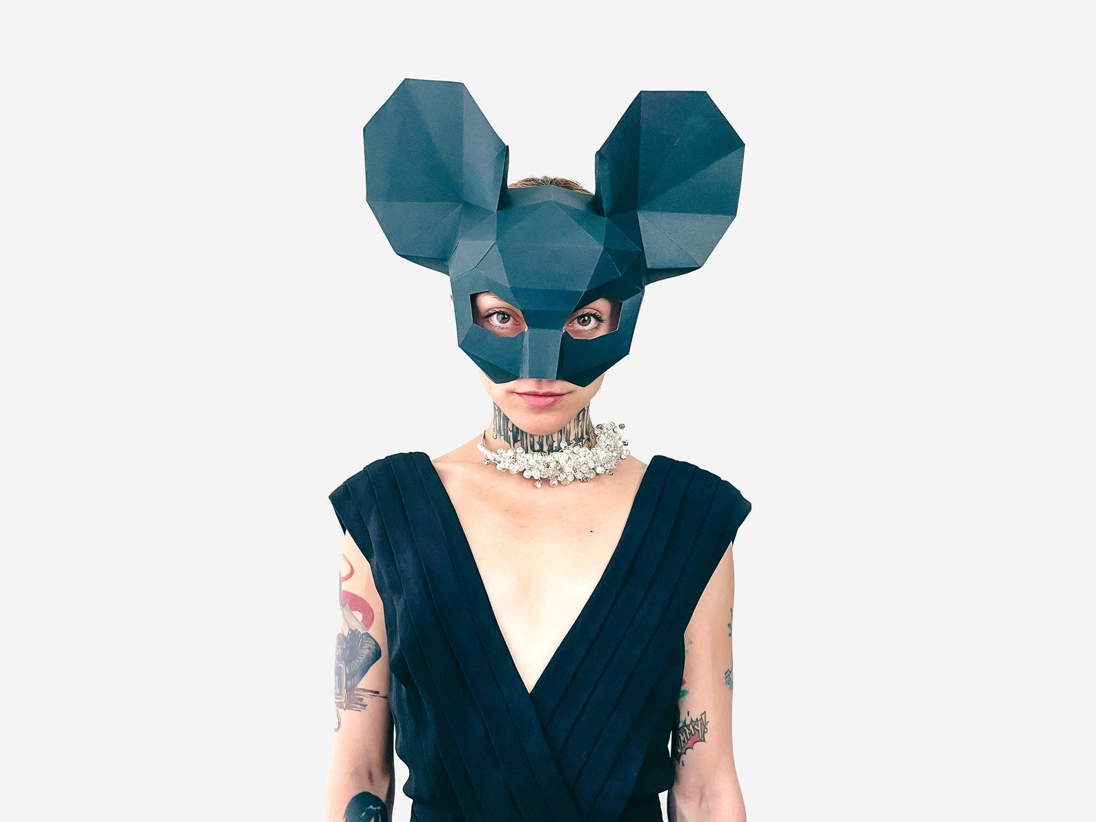 Mouse Half Mask Halloween Mask Black Mouse Mask DIY - Etsy