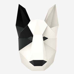 DIY Bull Terrier Mask, 3D Paper Craft Template, Halloween Dog Mask ...