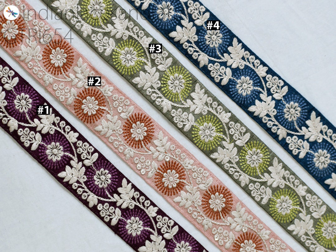 9 Yard Indian Embroidered Saree Ribbon Sewing Embellishments Wedding ...