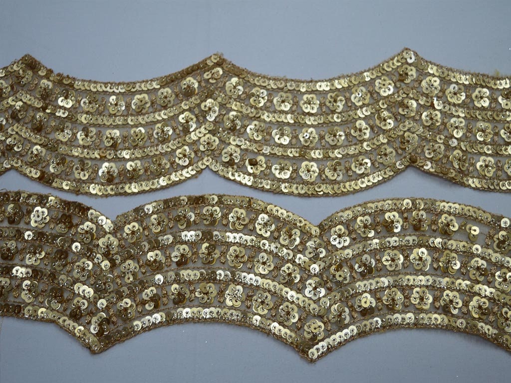 Gold Sequins Lace Embroidered Trimmings Indian Sari Border - Etsy