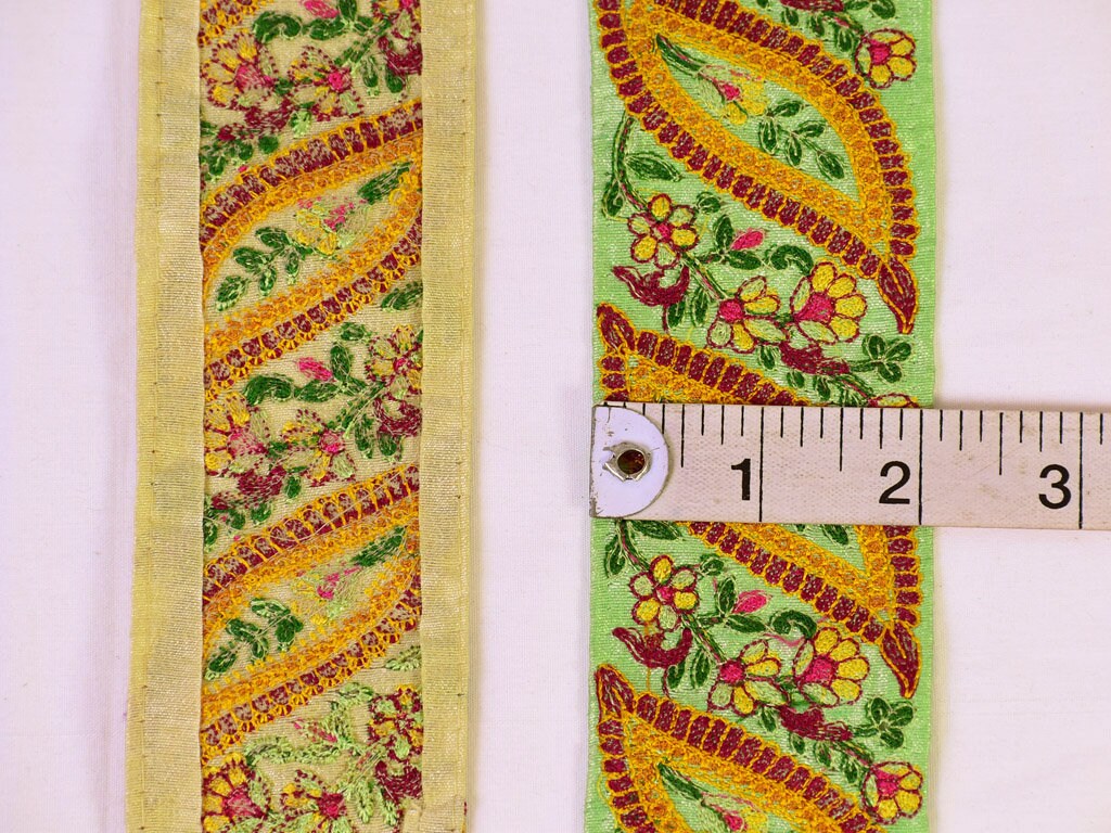 Indian Embroidered Ribbon Decorative Embroidery Trim By The | Etsy
