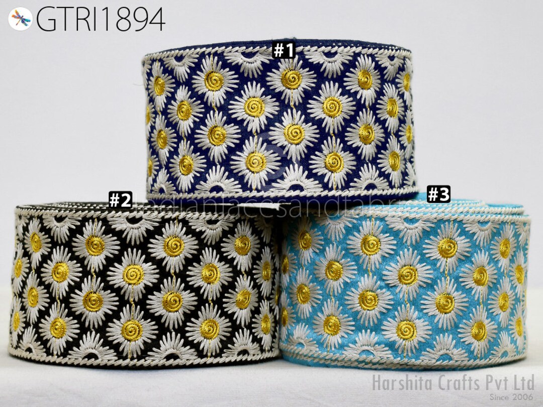 Embroidered Fabric Trim by the Yard Decorative Embroidery - Etsy