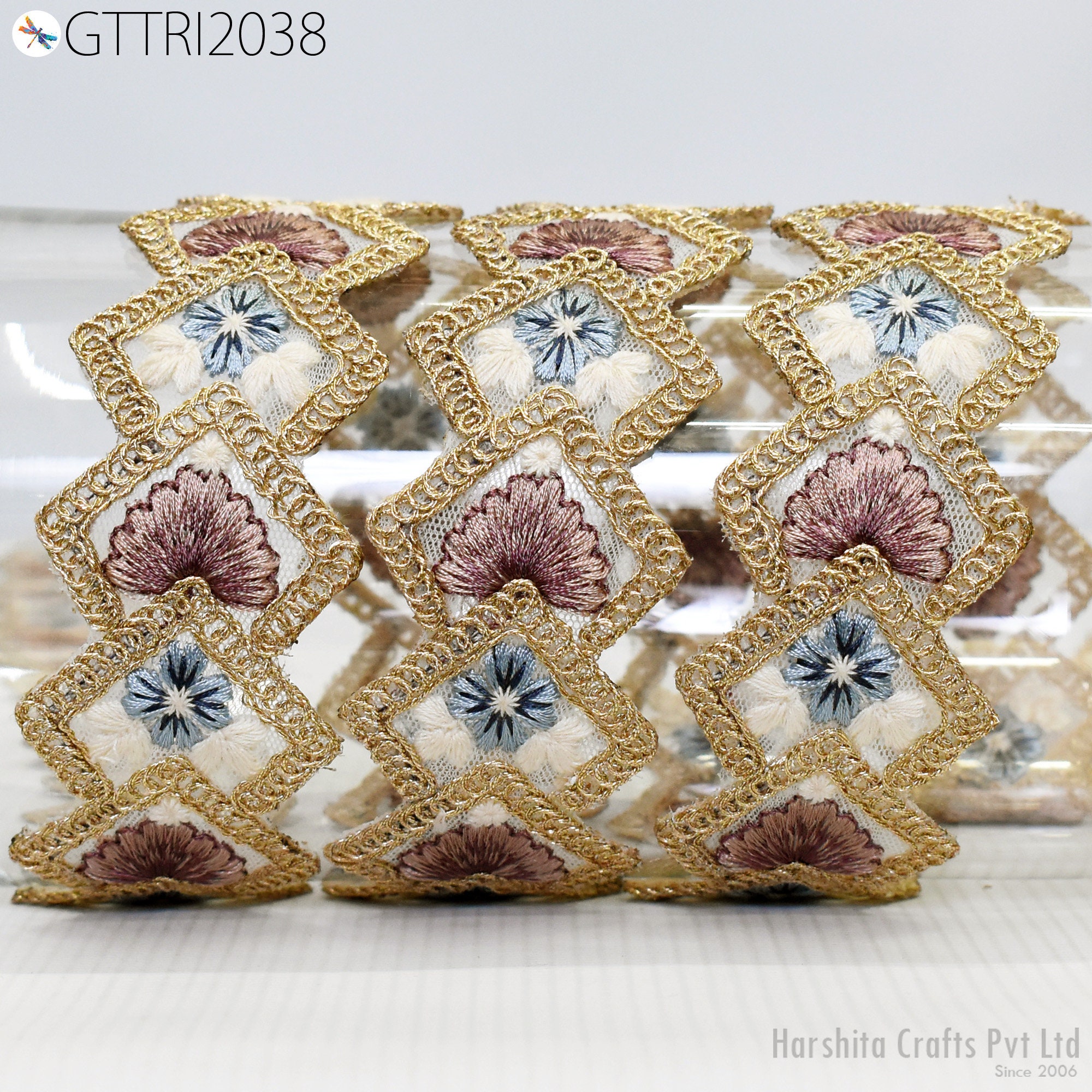 9 Yard Indian Scallop Edge Embroidery 4 Cm Trim Embroidered Saree ...