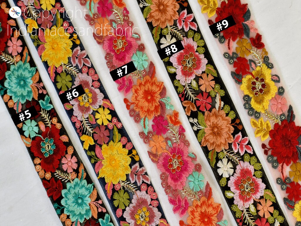 Embroidered Embellishment Saree Ribbon Sewing Embroidery | Etsy