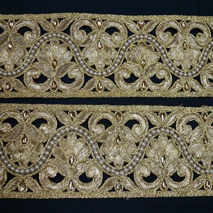 Trim by the Yard Decorative Ribbon Metallic Beaded Trimming | Etsy