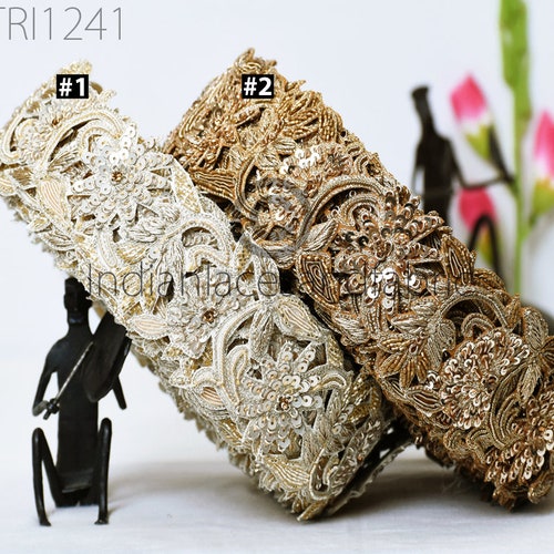 Handcrafted Zardosi Sari Border Decorative Gold Trim by the - Etsy