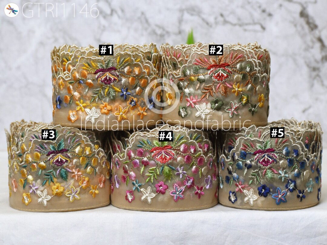9 Yard Indian Scallop Edge Embroidery Trim Embroidered Saree - Etsy