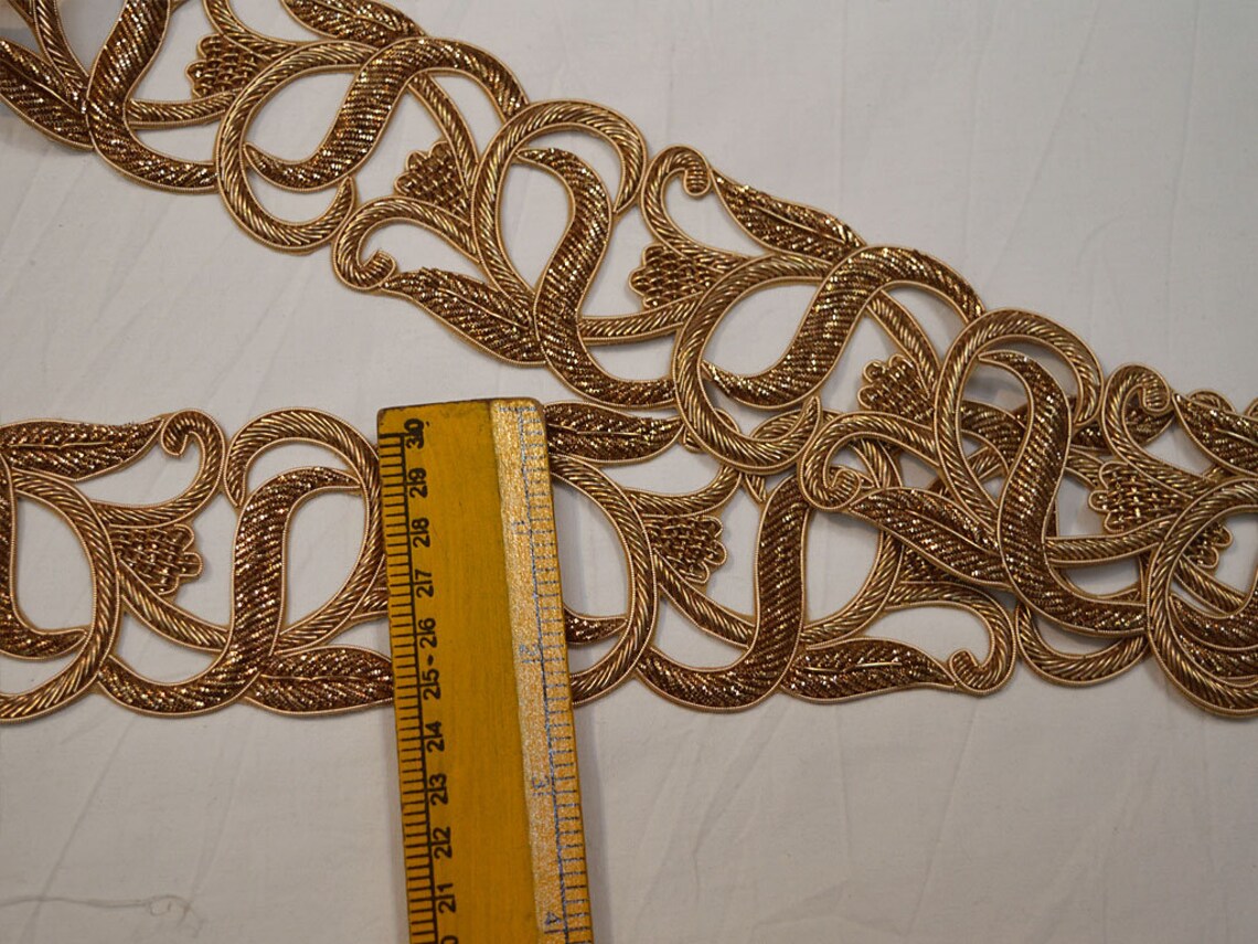 Handcrafted Zardosi Sari Border Decorative Gold Trim by the - Etsy