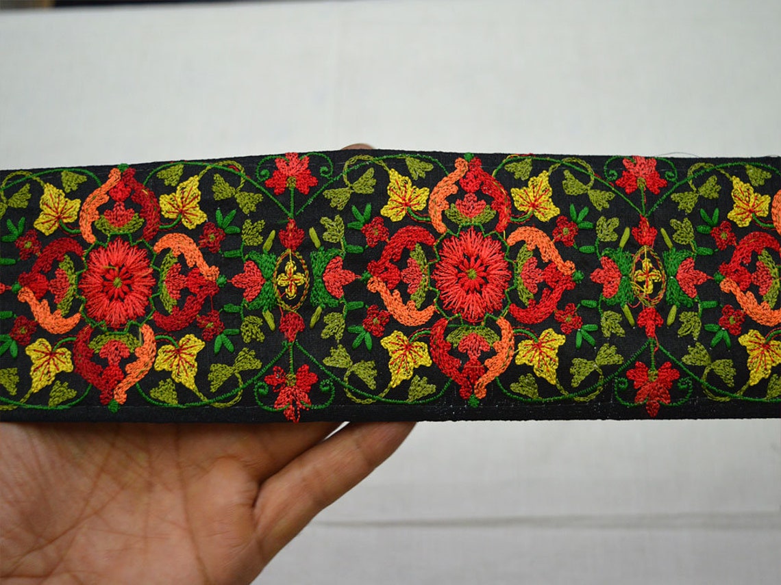 Black Crafting Ribbon Embroidered Embellishments Trims Sewing | Etsy