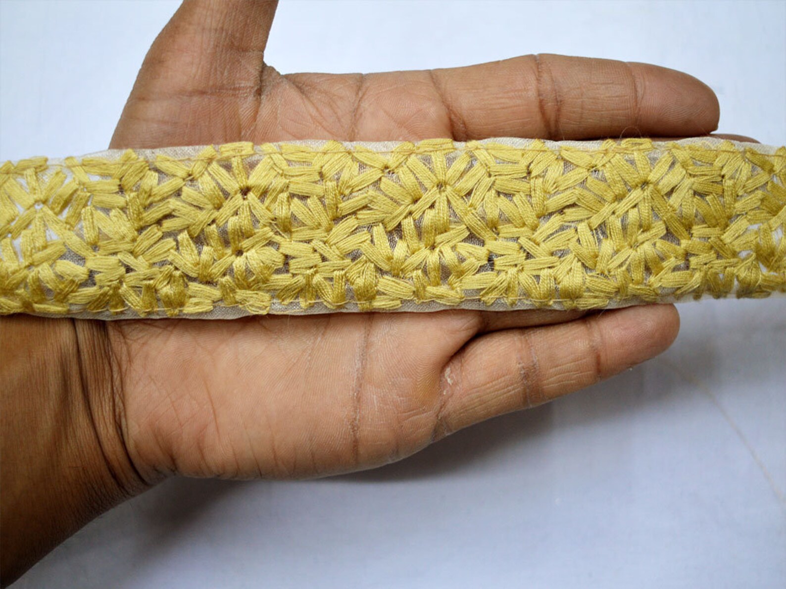 5 Yard Beige Decorative Crafting Ribbon Fashion Embroidered | Etsy