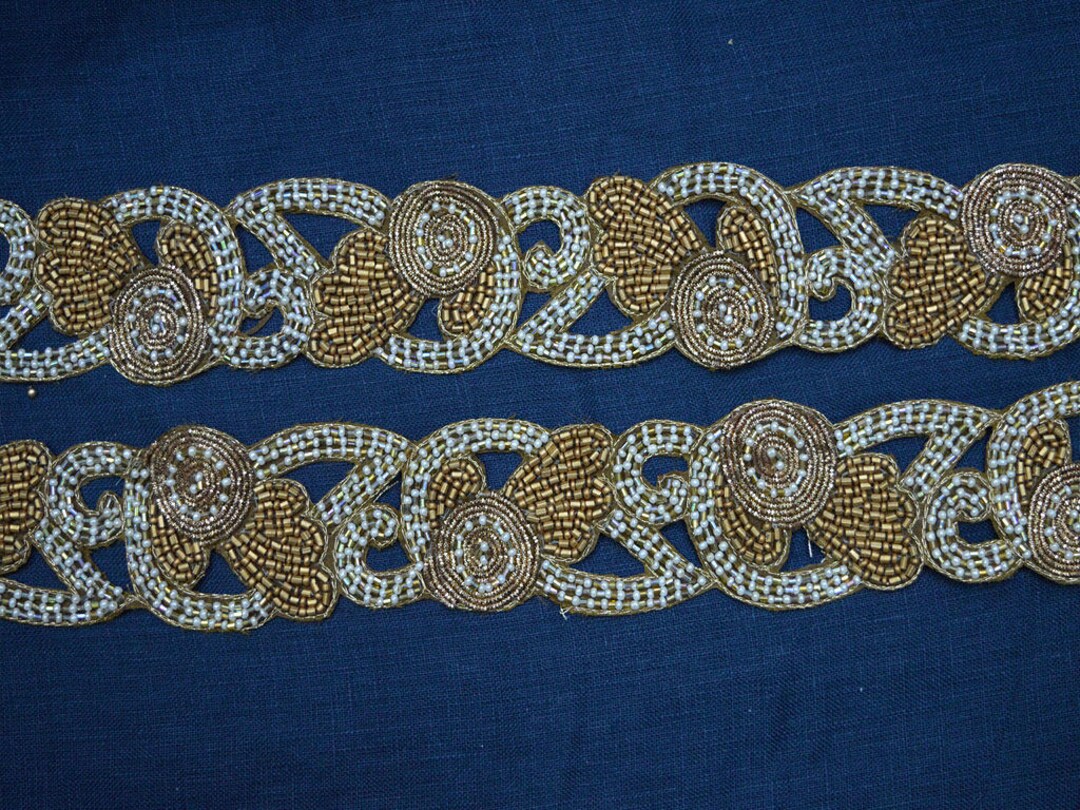 2 Yard Indian Saree Border Handcrafted Indian Trim Decorative Zardosi ...