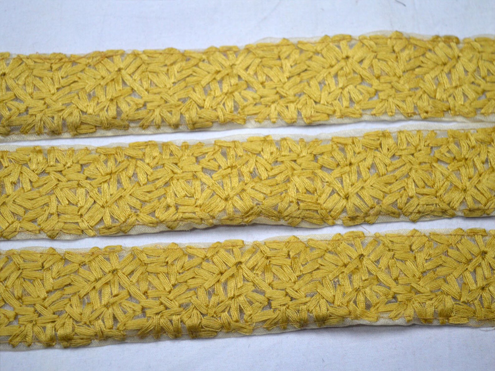 5 Yard Beige Decorative Crafting Ribbon Fashion Embroidered - Etsy