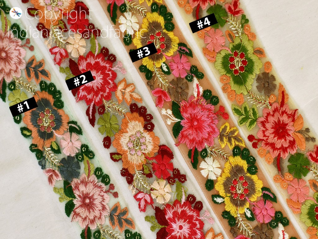 Embroidered Embellishment Saree Ribbon Sewing Embroidery | Etsy