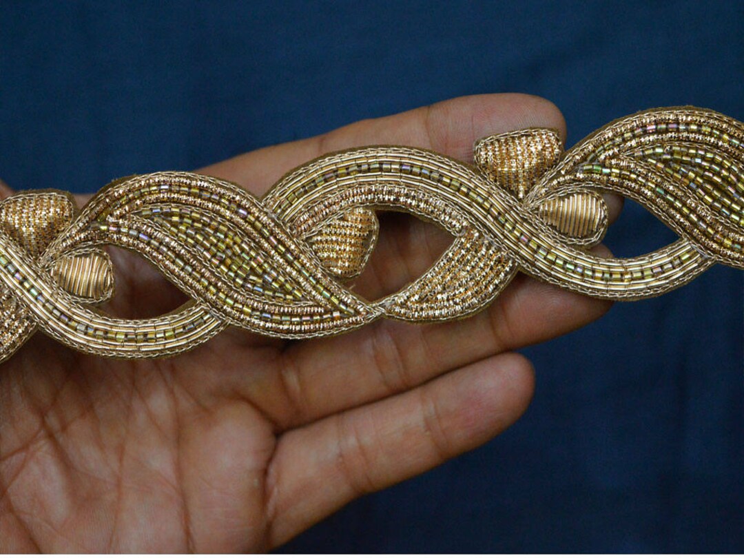 Handcrafted Indian Trim Decorative Zardosi Gold Trim by the - Etsy