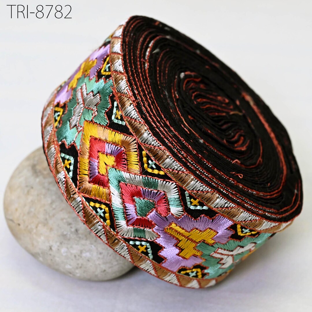 9 Yard Geometric 6CM Embroidery Ribbons Trim Embellish Embroidered ...