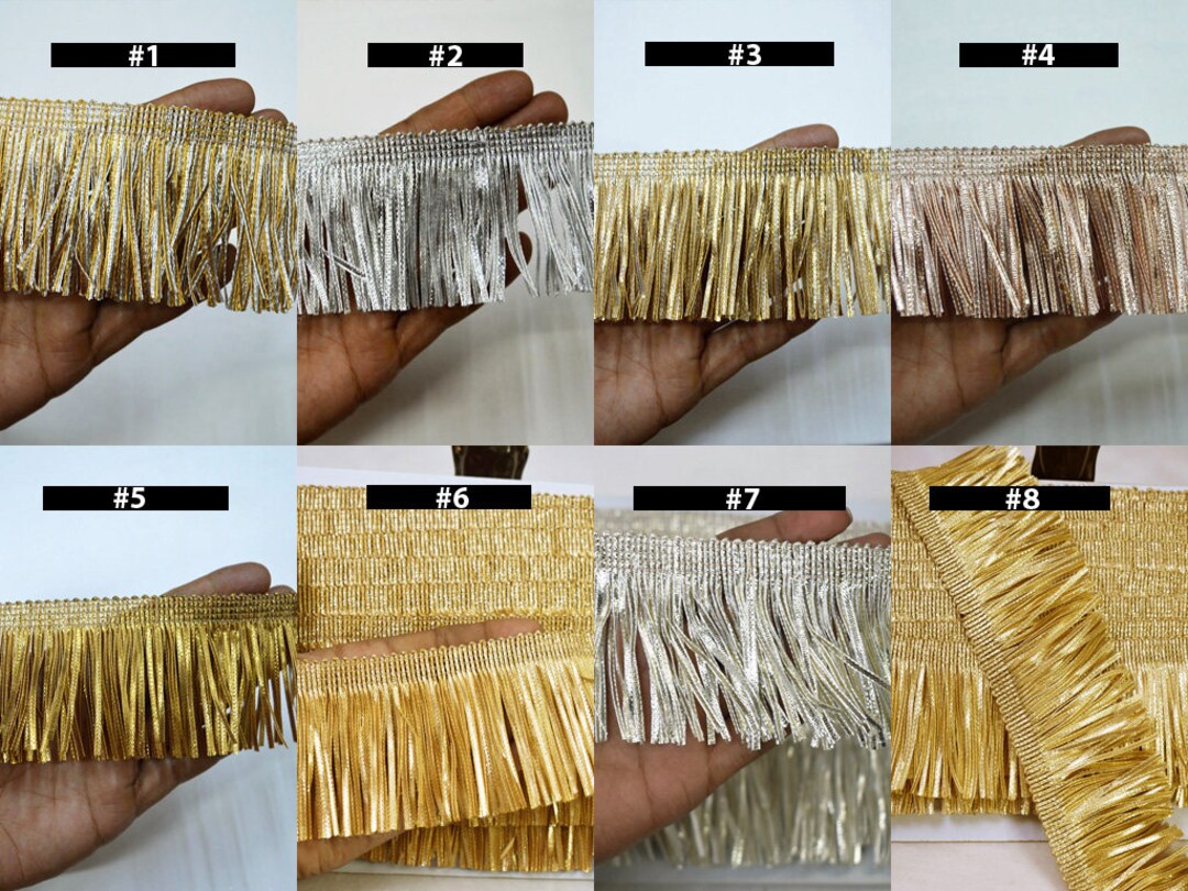4 Yard 2.5'' Indian Metallic Fringe Home Decor Lace - Etsy