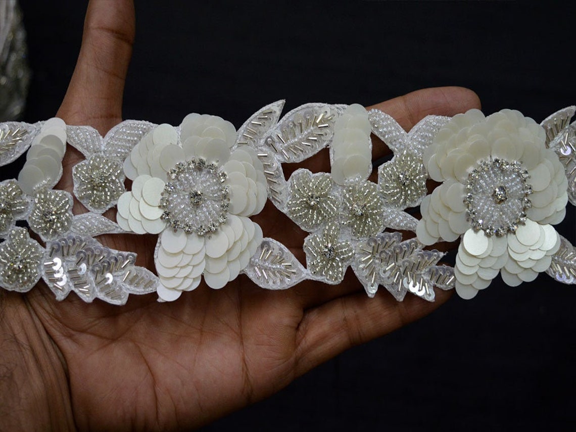 Exclusive Handcrafted Indian Beaded Lace Trim by the Yard - Etsy