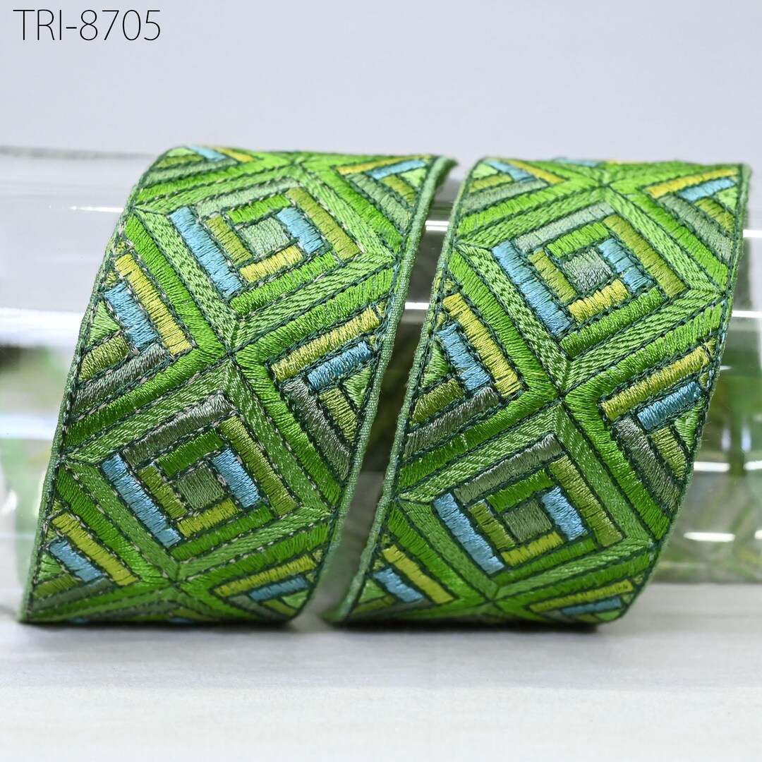 9 Yard Green 5cm Embroidery Border Embroidered Fabric Trim Gift ...