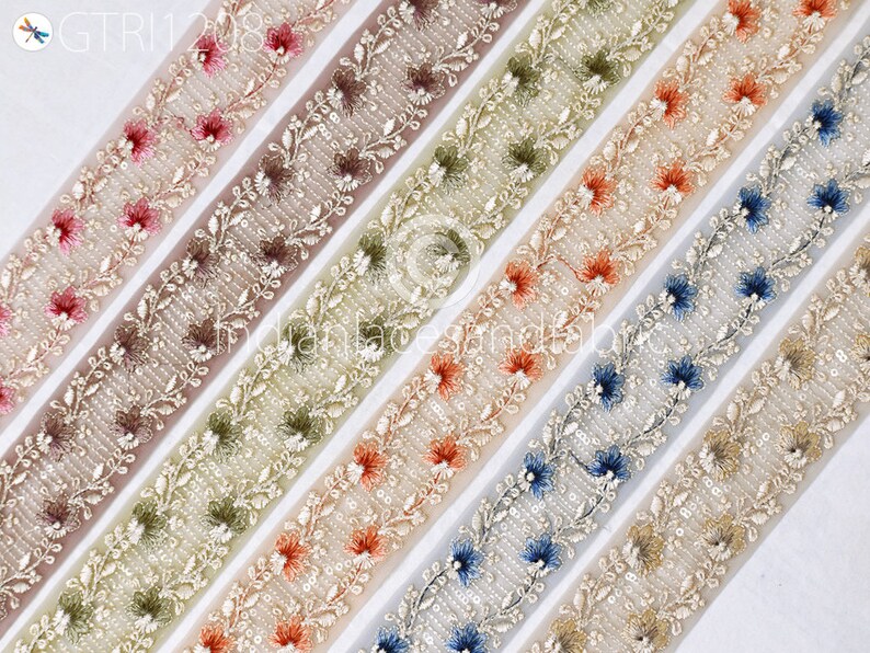 9 Yard Indian Embroidery Trim Embroidered Saree Ribbon | Etsy