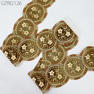 3 Yard Indian Scallop Edge Embroidery Trim Embroidered Saree Ribbon ...