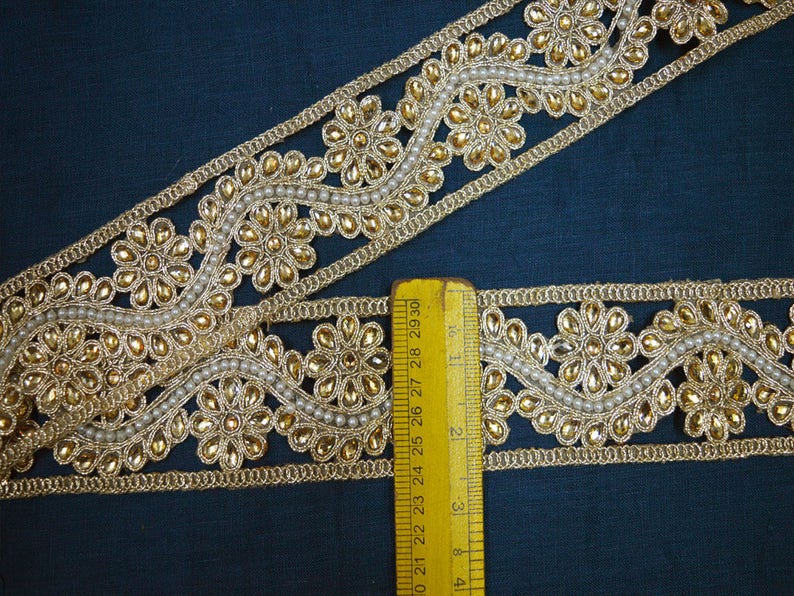 Decorative Costume Metallic Trim Beaded Trim by the Yard | Etsy