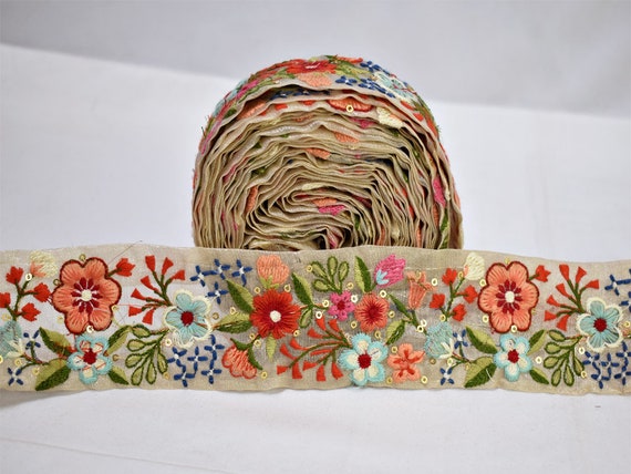 Decorative Embellishment Indian Floral Trimmings By The Yard | Etsy