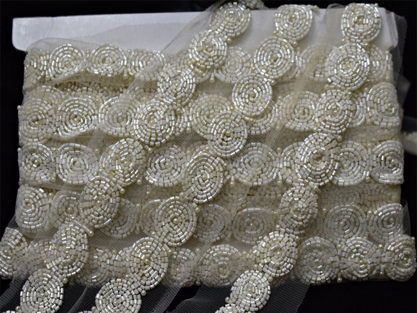 Decorative White Beaded Trim Wedding Gown Bridal Belt Sashes - Etsy