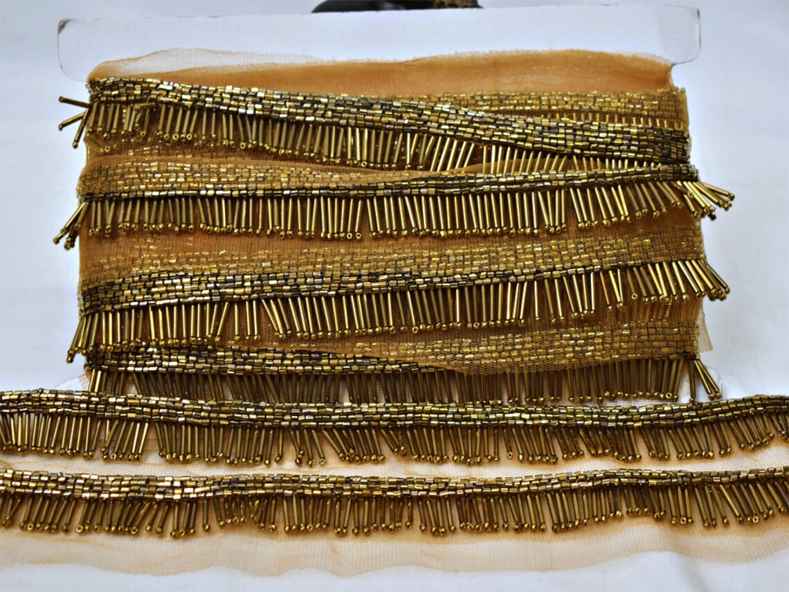 Buy Decorative Beaded Fringe Lace by the Yard Costume Wedding Wear ...