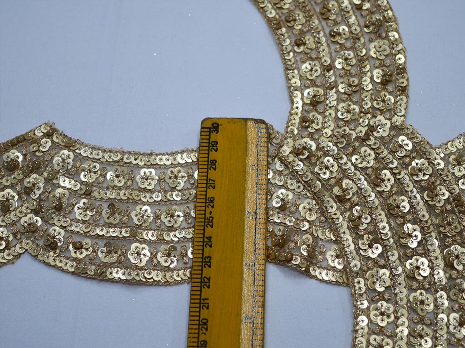 Gold Sequins Lace Embroidered Trimmings Indian Sari Border - Etsy
