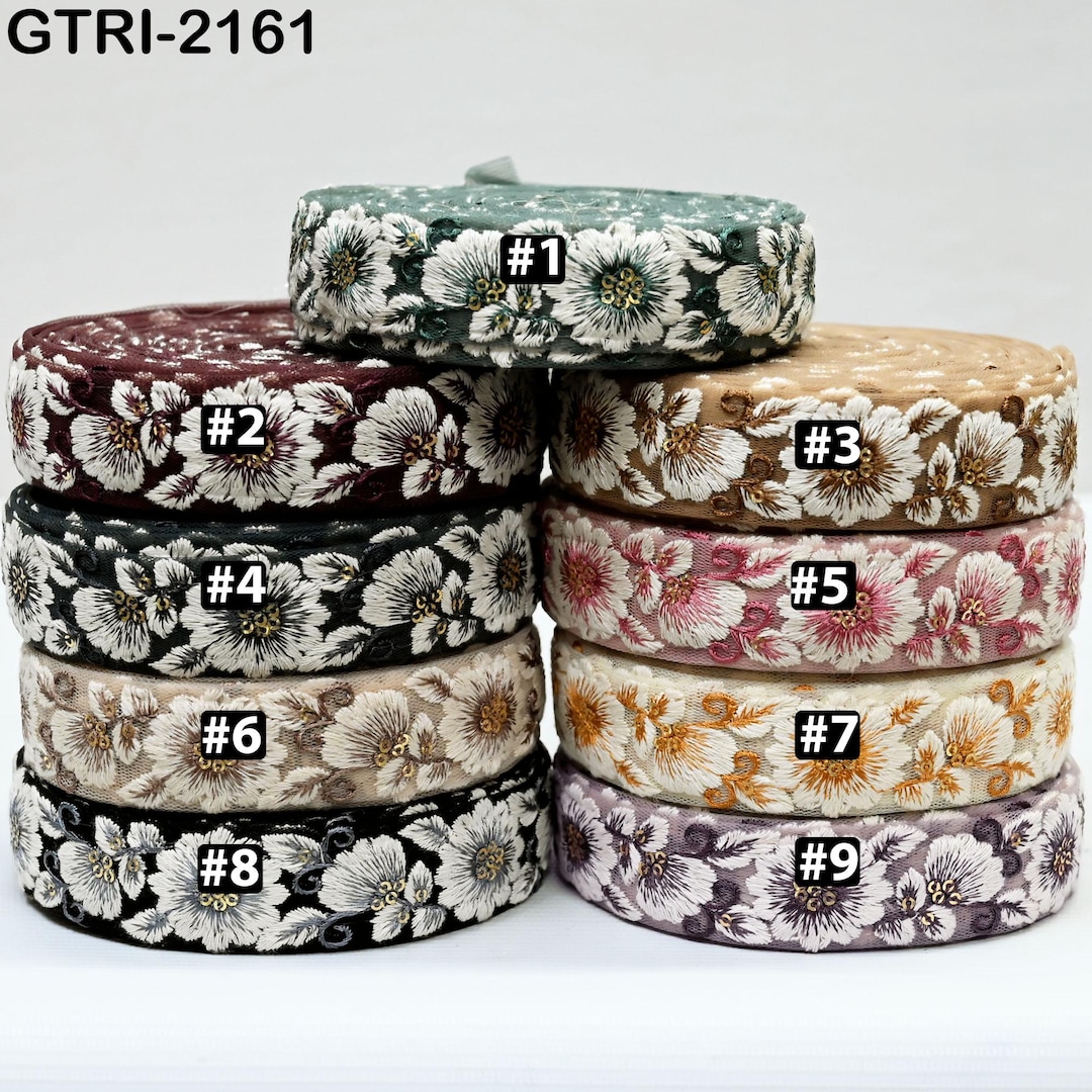 9 Yard Embroidery 3cm Ribbons Fabric Trim Indian Embroidered DIY ...
