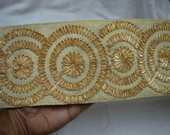 Beige Indian Trims by the Yard and Laces Gold Gota Trim - Etsy