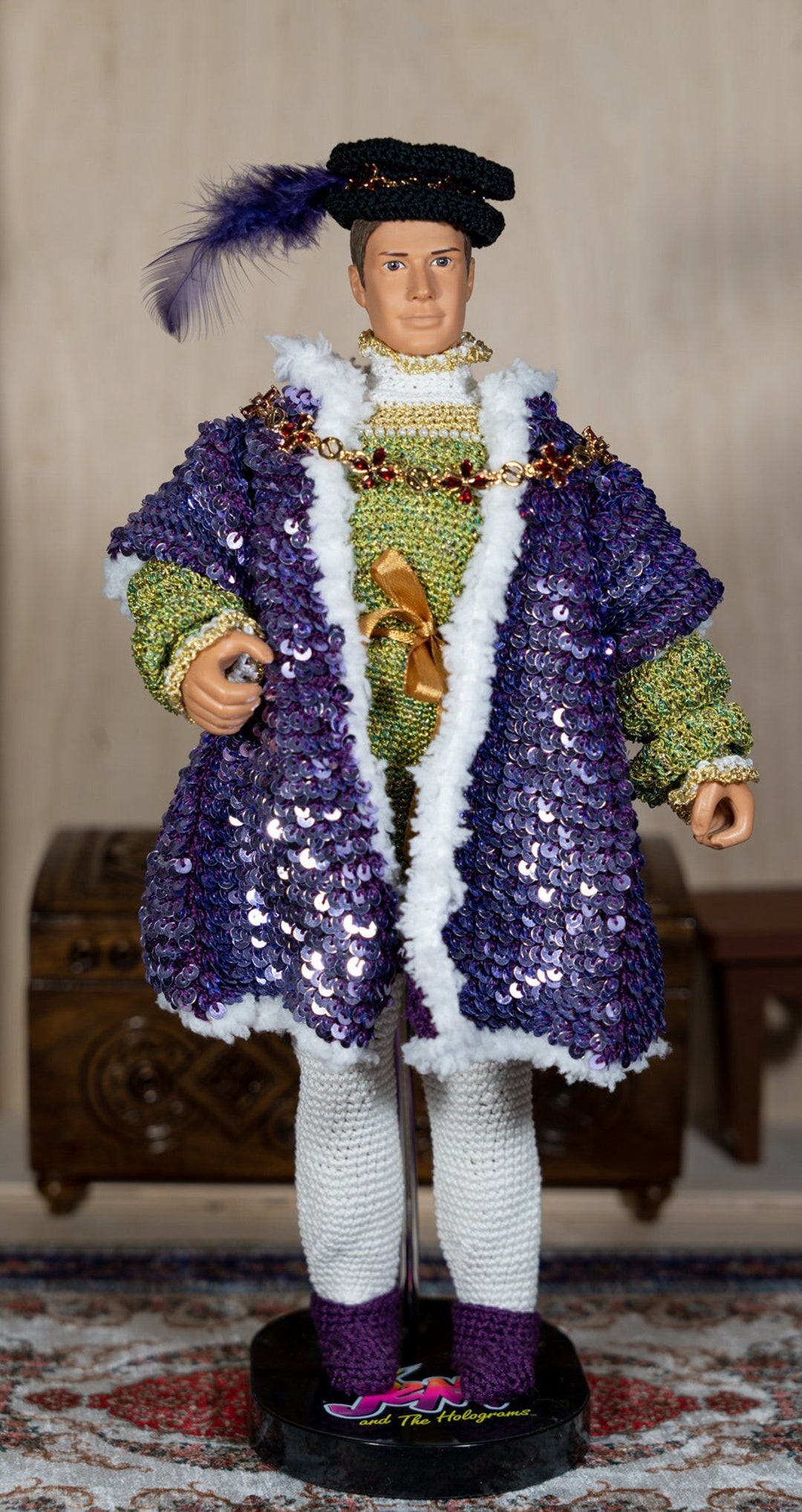 King Henry Tudor Ken Doll Handmade Crocheted Historical Costume - Etsy
