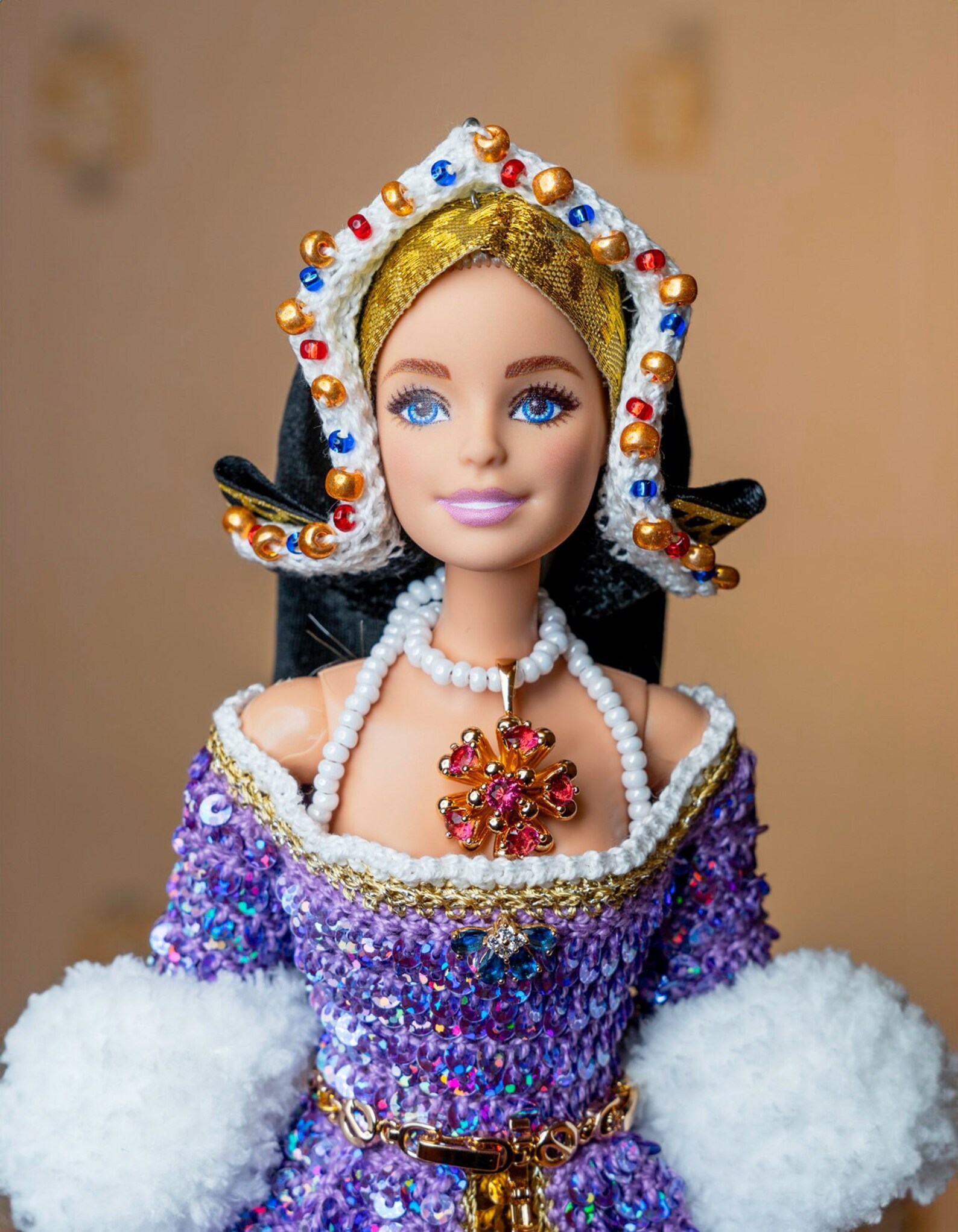 Queen Anne Boleyn Lilac Dress Handmade Crochet Medieval Historical ...