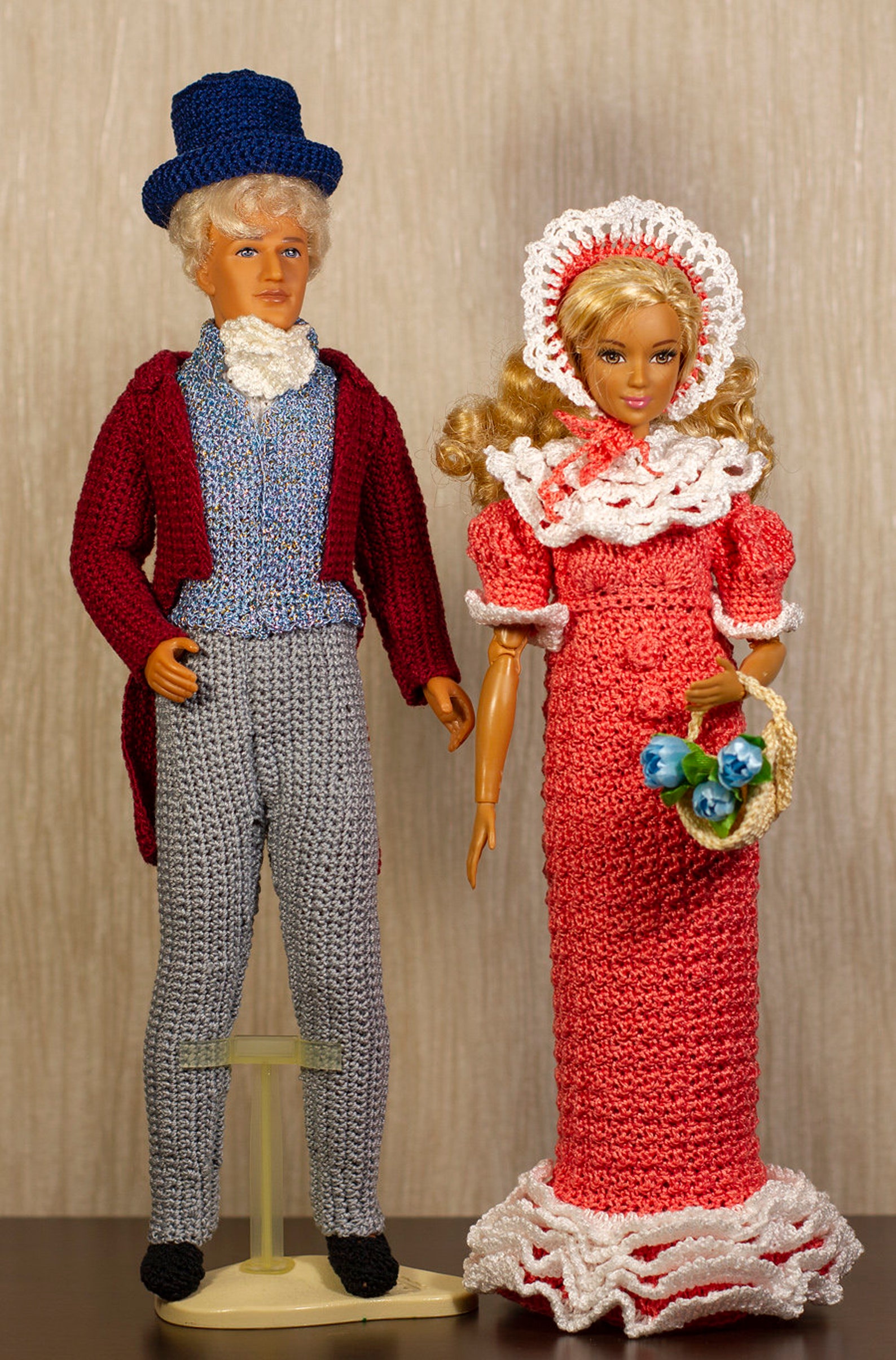Ken Clothes Ken Costume Ken Gown Crochet Ken Historical Doll Costume A ...