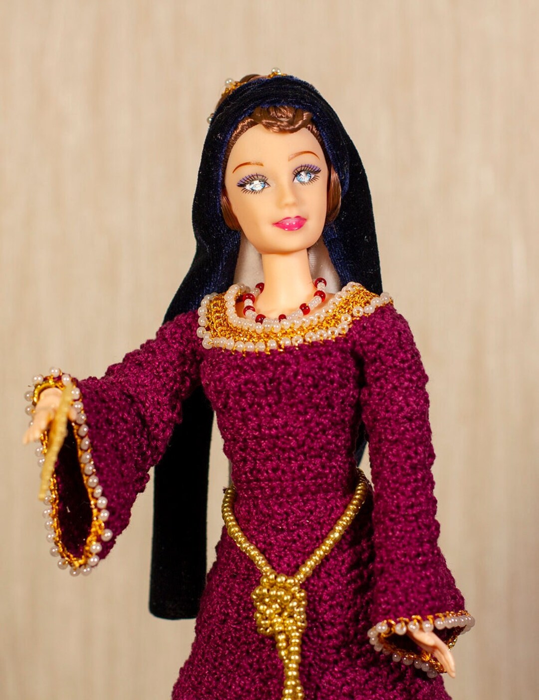 Medieval Doll Flemish Later 15th Century Handmade Crochet Historical ...