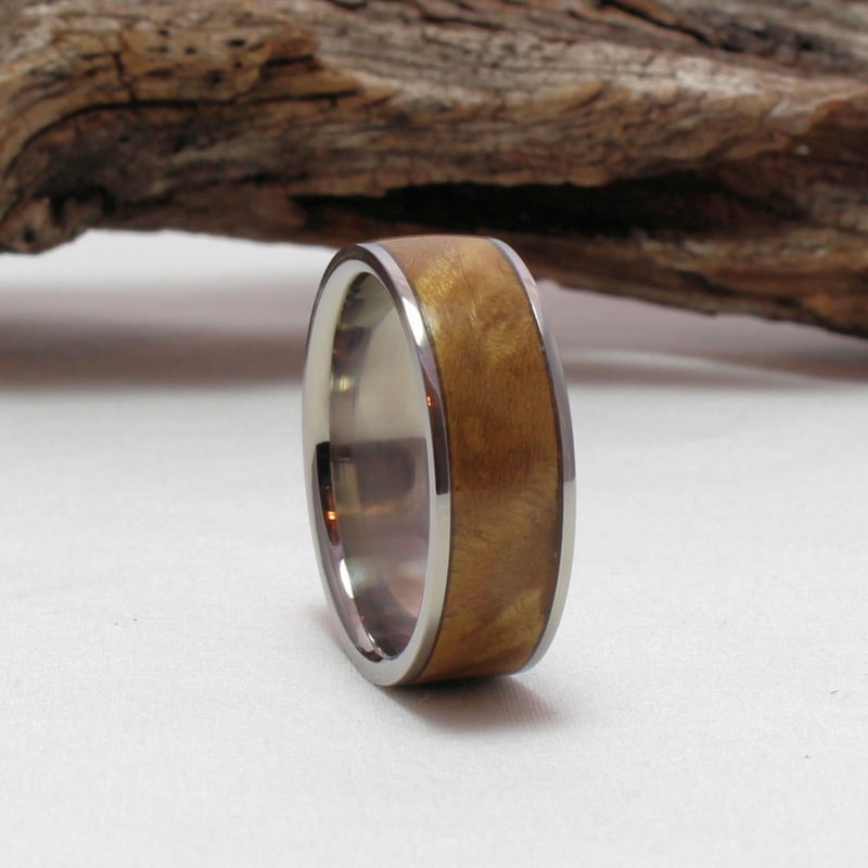 Titanium Wood Ring - Etsy