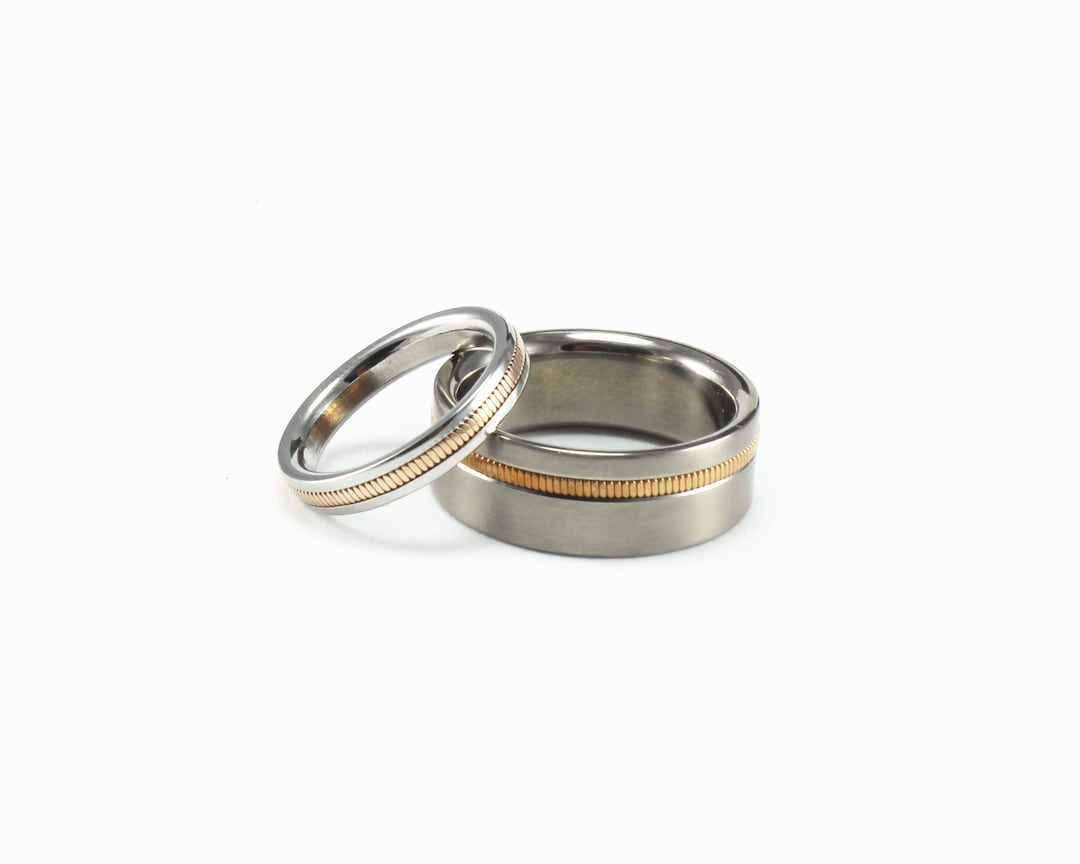 Guitar String Wedding Band Set, Music Jewelry - Etsy