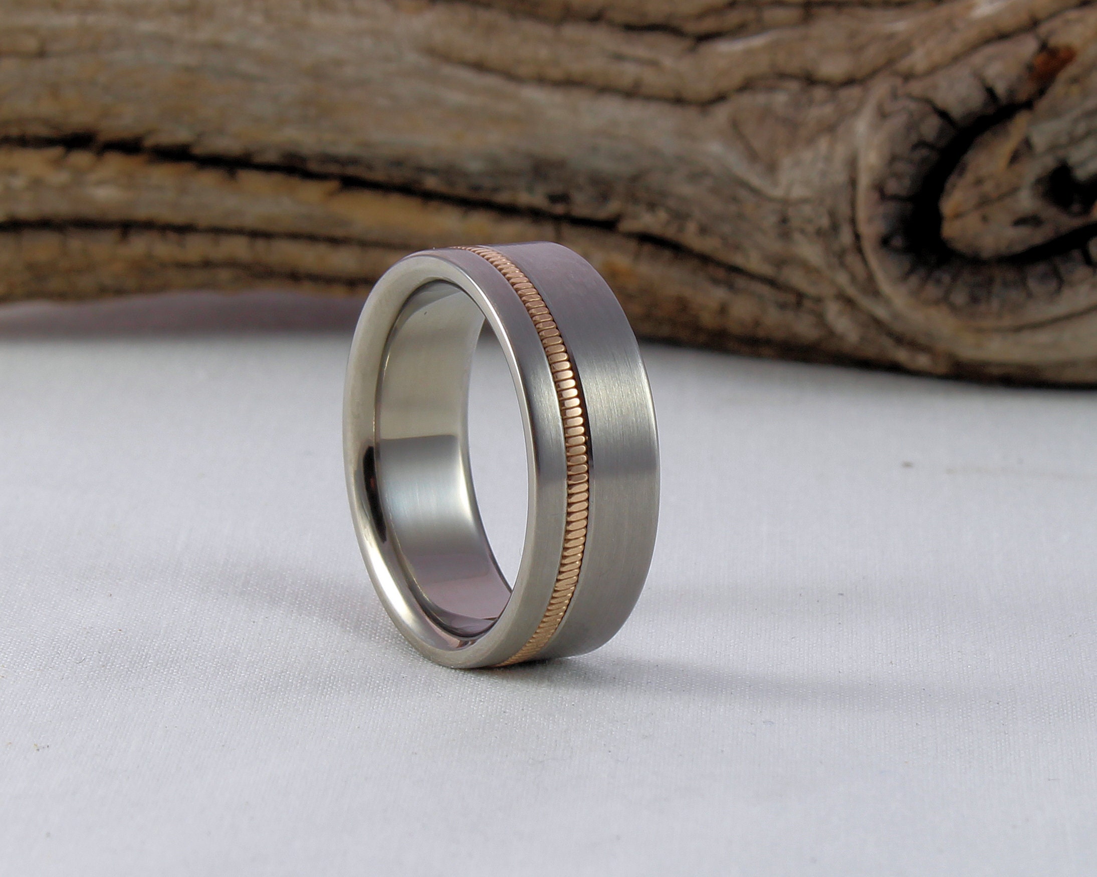 Guitar String Wedding Band Set Guitar String Titanium Wedding | Etsy