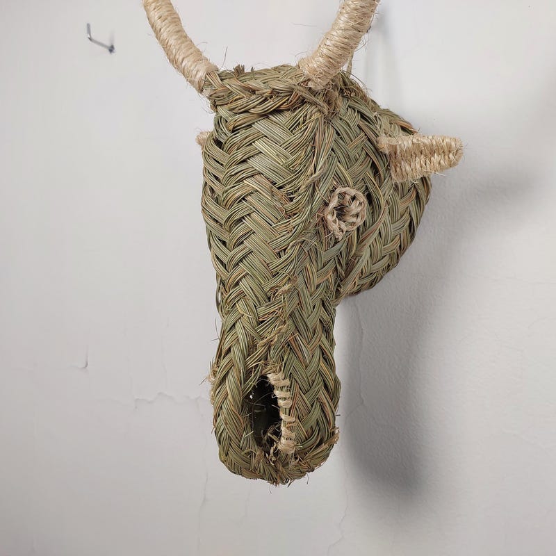 Straw Animal Head - Etsy UK