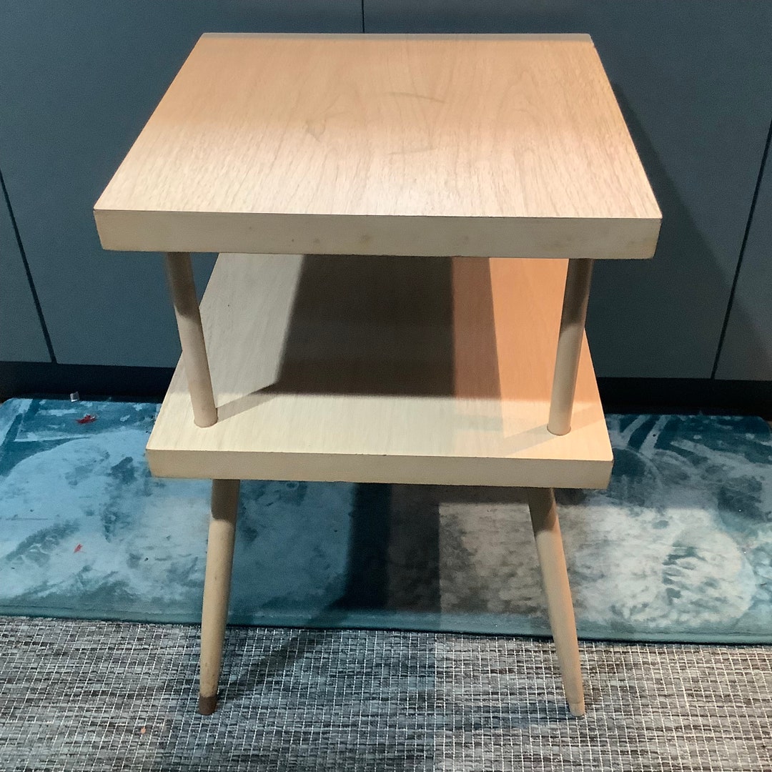 Mid Century Modern 2-tier Square Side Table - Etsy