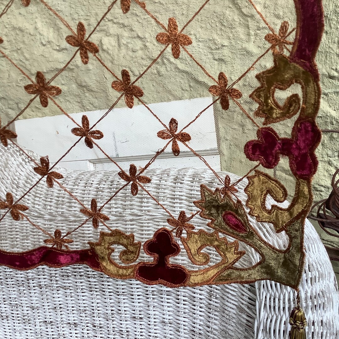 Embroidered Net Table Cover With Tassels - Etsy