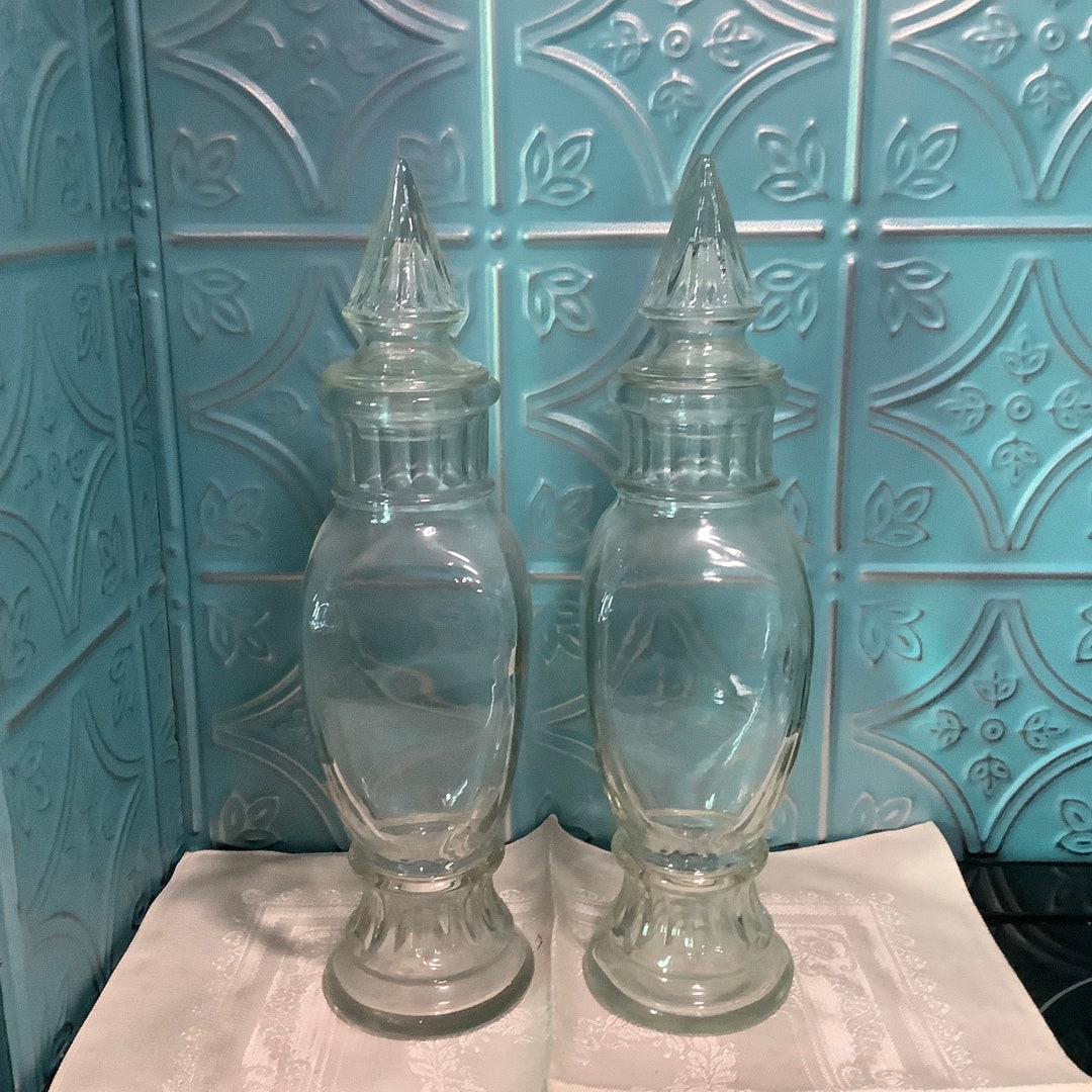 2 Wheaton Glass Apothecary Jars - Etsy