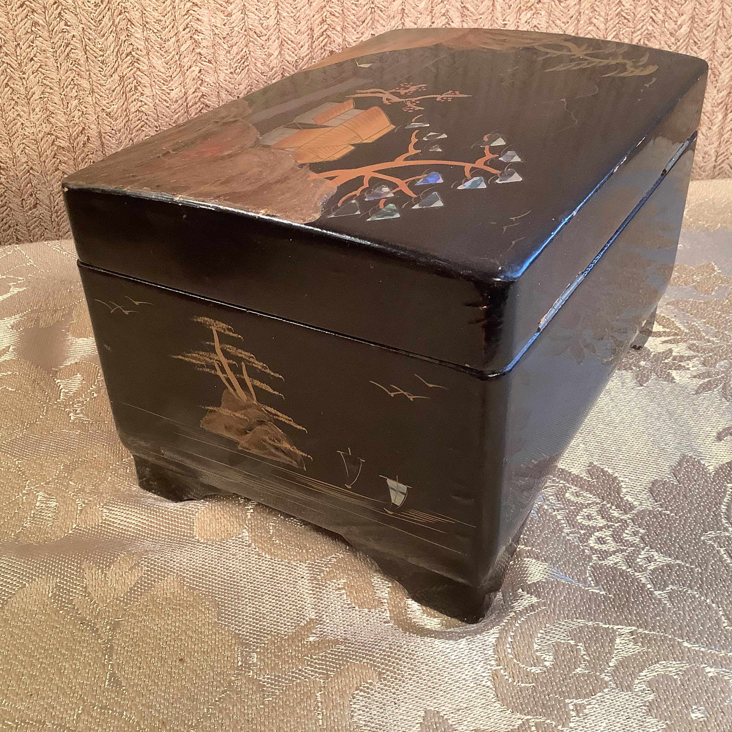 MIJ Black Lacquer Jewelry Box - Etsy